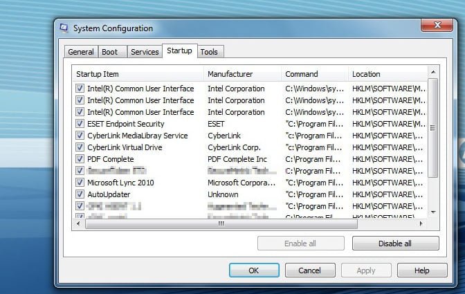 Cara lajukan komputer Windows 7 melalui msconfig