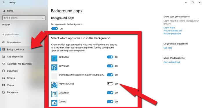Cara Lajukan PC Windows 10 dengan melumpuhkan Background Apps