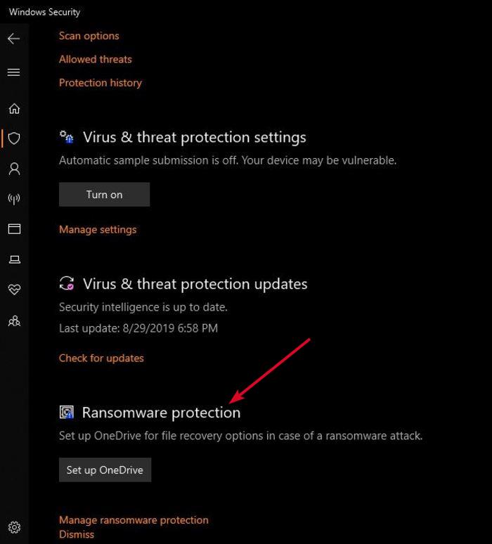 Cara menghidupkan Perlindungan Ransomware di dalam Windows Defender