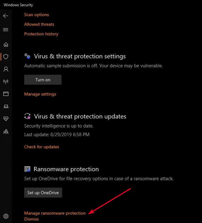Cara menghidupkan Perlindungan Ransomware di dalam Windows Defender