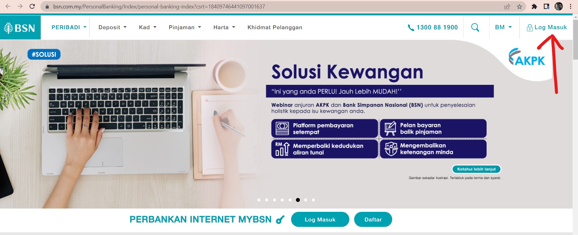 Cara mendaftar Perbankan Internet myBSN