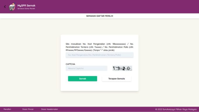 PRU-15: Semakan Daftar Pemilih, dan Senarai Calon Pilihan Raya Umum Ke-15
