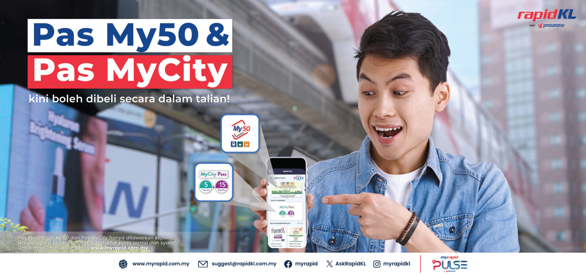 Anda kini boleh membeli Pas My50 dan Pas MyCity Secara Online