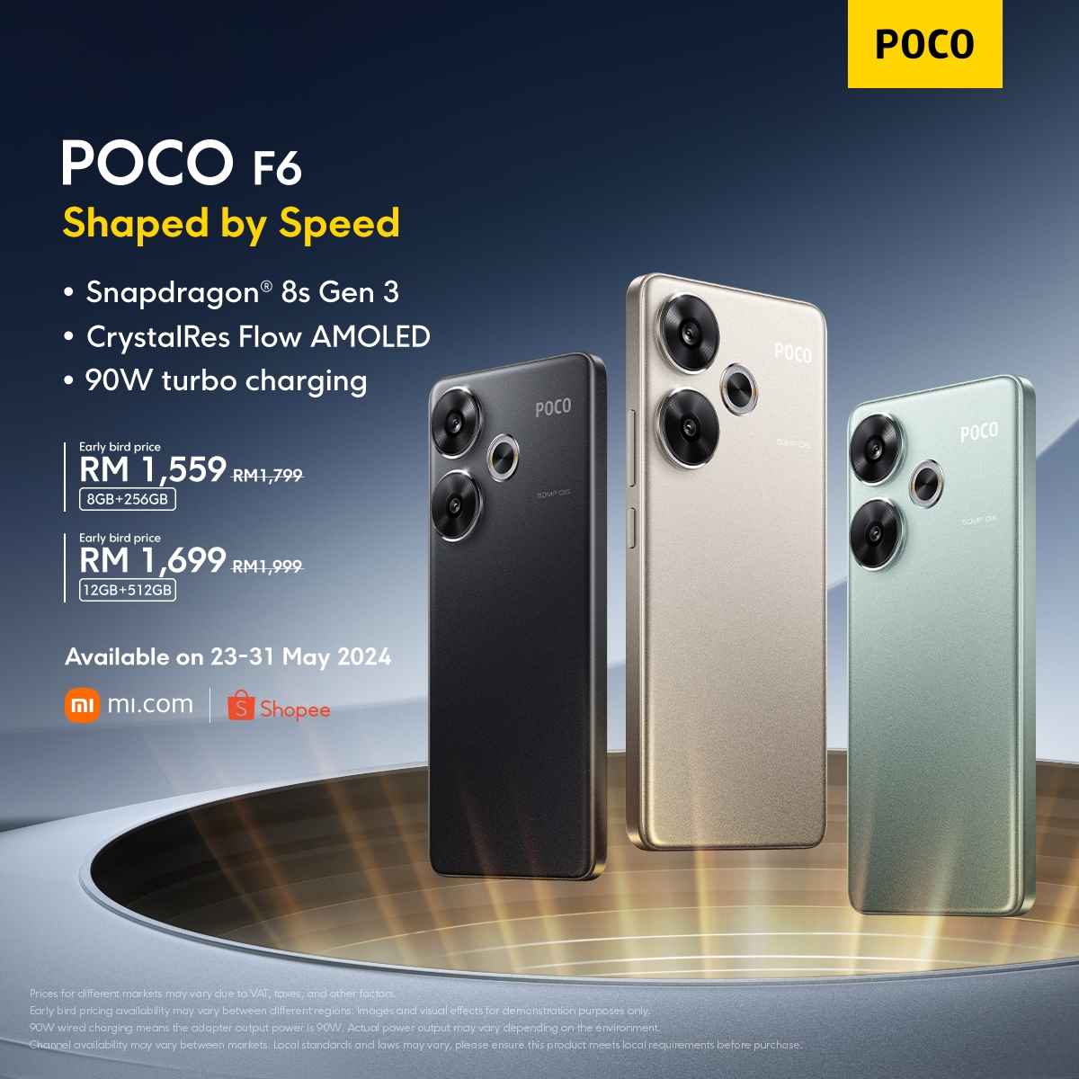 POCO F6 dilancarkan secara rasminya; Harga bermula dari RM1,799